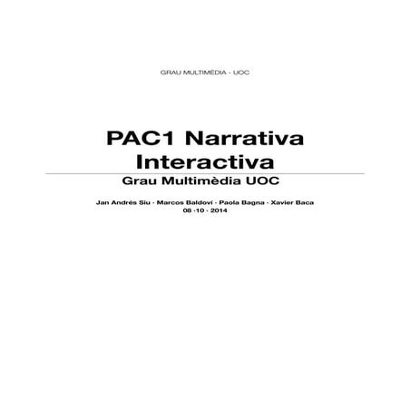 Narrativa Interactiva PAC1.1 | PDF