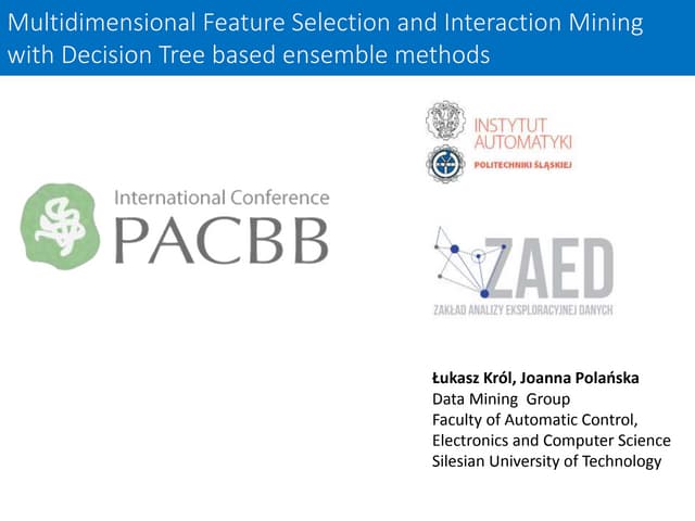 Multidimensional Feature Selection and Interaction Mining with Decision ... Multidimensional Feature Selection and Interaction Mining with Decision ...
