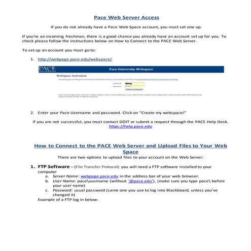 Pace web server access 2013 | PDF