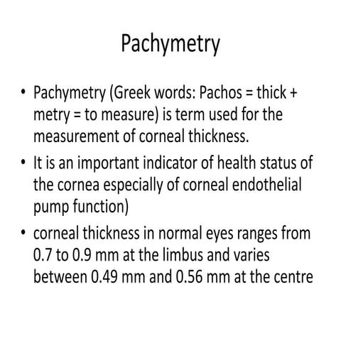 Pachymetry | PPTX