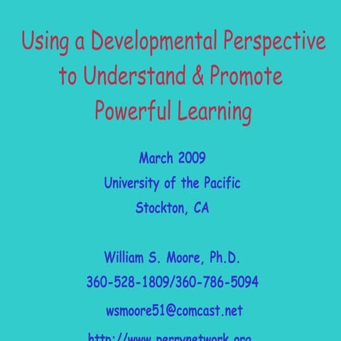 Perry Scheme and Powerful Learning | PPT