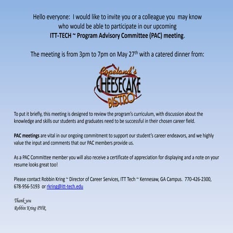 ITT TECH ~ Pac Invitation Kennesaw | PDF