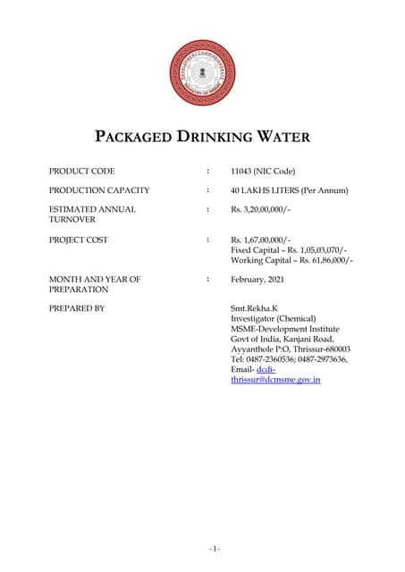 Packaged Drinking Water Industry in India | PDF | Home Appliances ...