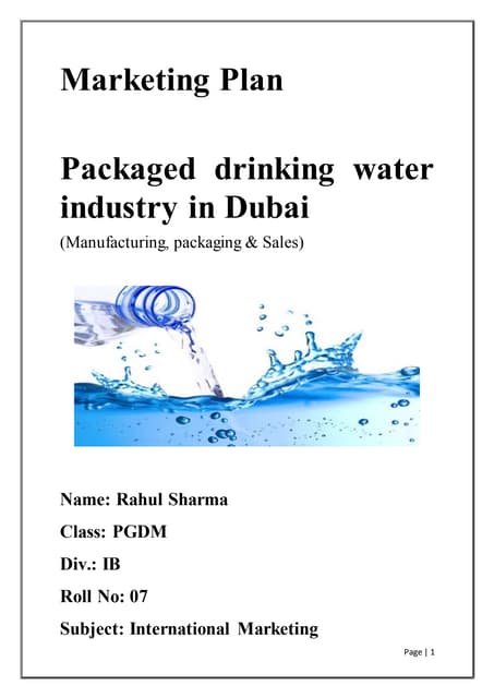 Mineral water business plan | PPTX