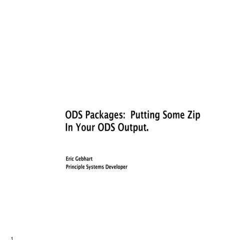 ODS Packages | PPT