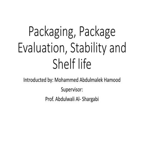 Packaging procedures stability by pharmaceutical company | PPTX
