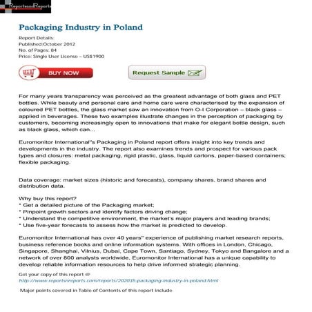 Packaging Industry in Poland | PDF