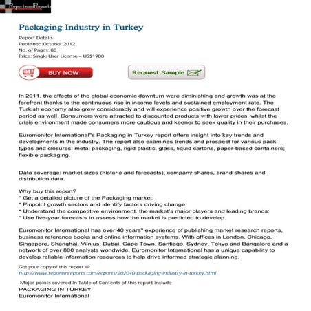 Packaging Industry in Turkey | PDF | Business Accounting & Finance ...