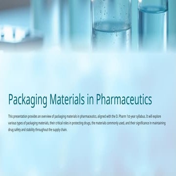 Pharmaceutical Packaging tablet and capsules | PPTX