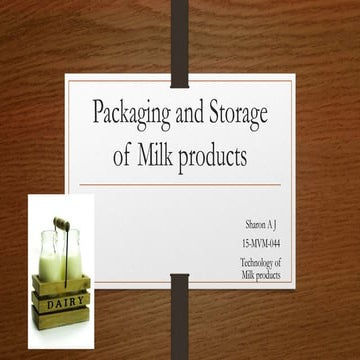 Packaging and Storing of milk | PPTX