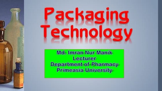 Pharmaceutical Packaging tablet and capsules | PPTX