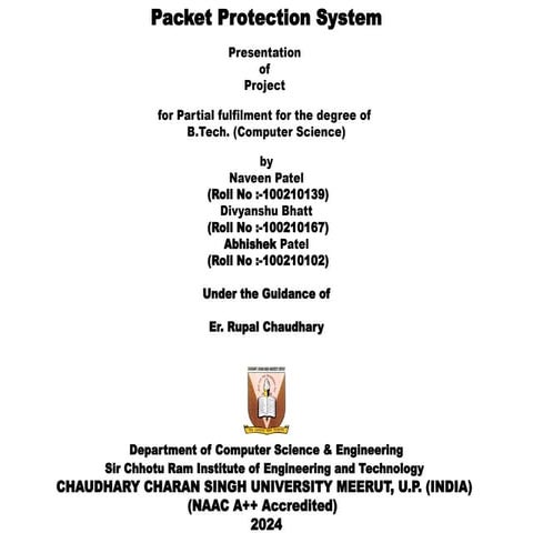 Packet protection system for the project | PPT
