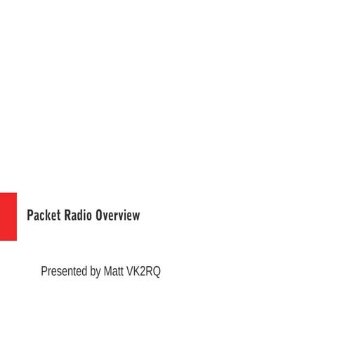 Packet Radio Overview | ODP