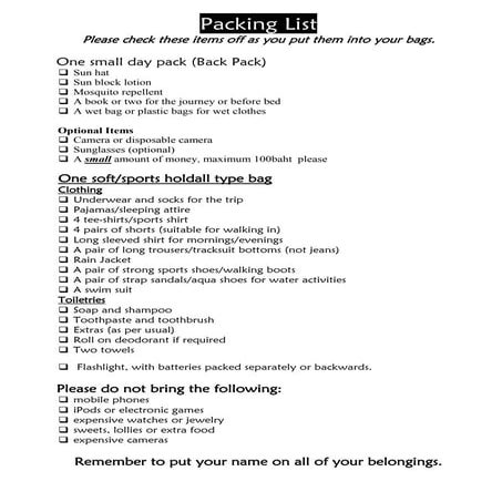 Packing list | PDF