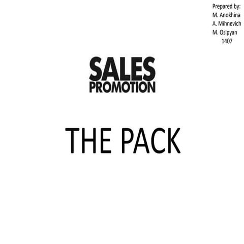 Sales promotion (the pack) | PPTX | Sales and Promotions | Shopping