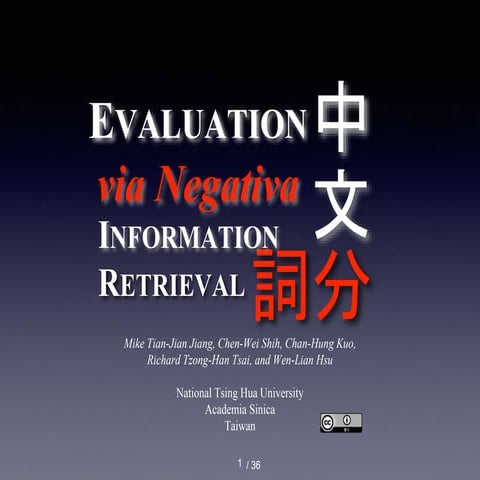 Evaluation via Negativa of Chinese Word Segmentation for Information ...