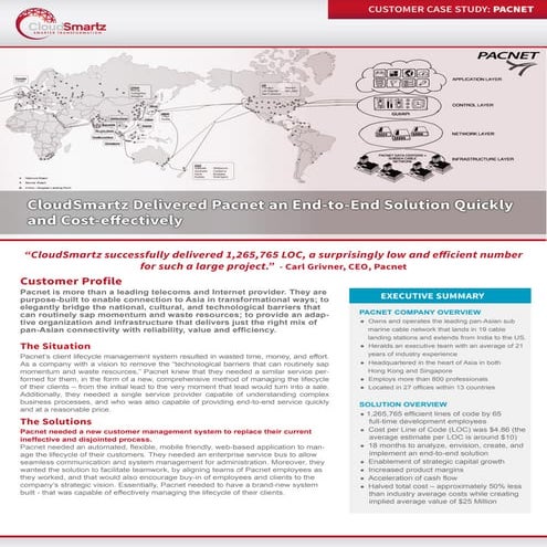 Cloudsmartz Case Study - Pacnet App Dev | PDF