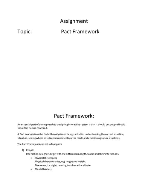 Session 1 Lecture 2 PACT A Framework for Designing Interactive Systems | PPT