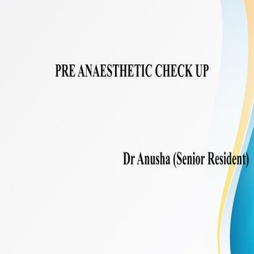 Pre anesthetic evaluation | PPTX