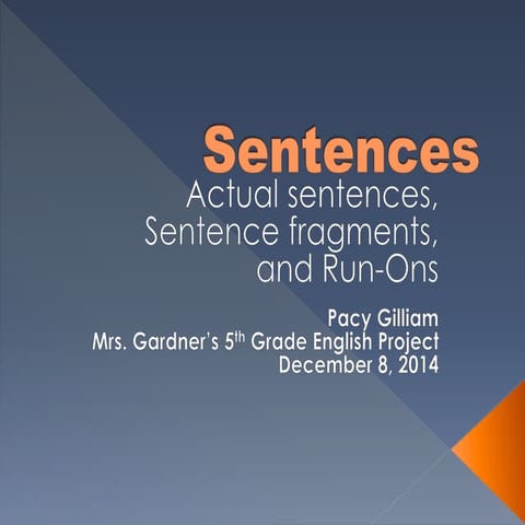 Sentences Project | PPTX