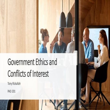 Government Ethics and Conflicts of Interests | PPTX