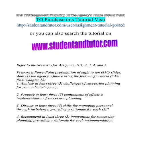 Pad 530 assignment preparing for the agency | DOCX