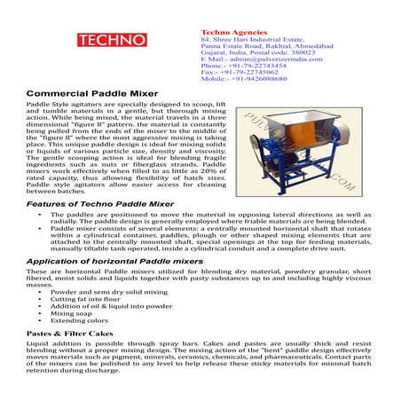 Paddle mixer | PDF