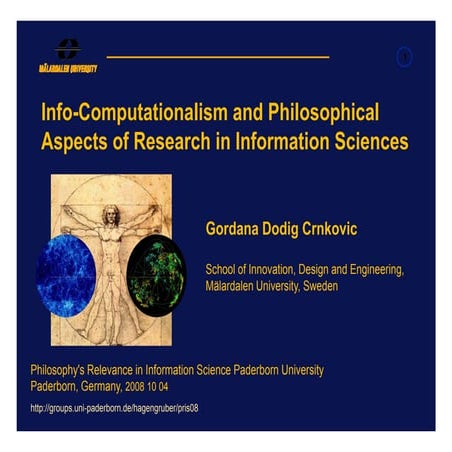 Info-Computationalism and Philosophical Aspects of Research in ...