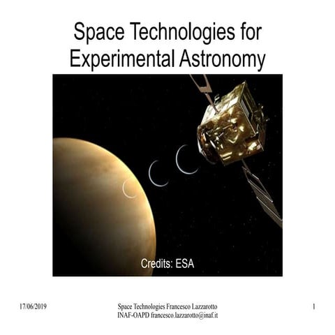 Space Technologies for Experimental Astronomy | PPT