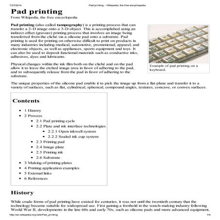 Pad printing wikipedia, the free encyclopedia | PDF