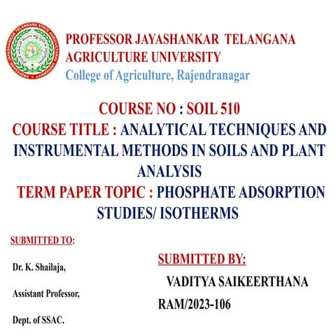 P Adsorption RAM-23-106 - Copy.pptx soil science | PPTX