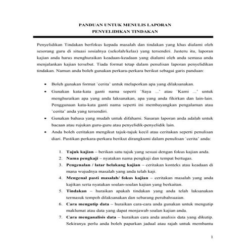 Panduan menulis laporan kajian | PPT