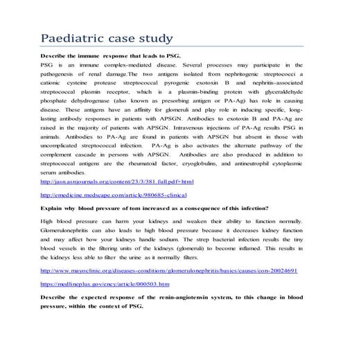 Case Study On Paediatric | DOCX | Heart and Cardiovascular Diseases ...
