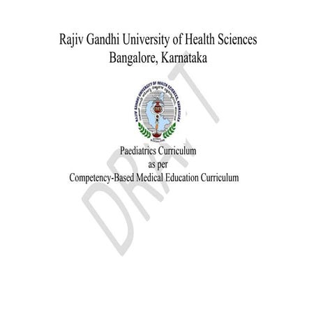 Paediatric curriculum for rguhs cbme pattern | PDF