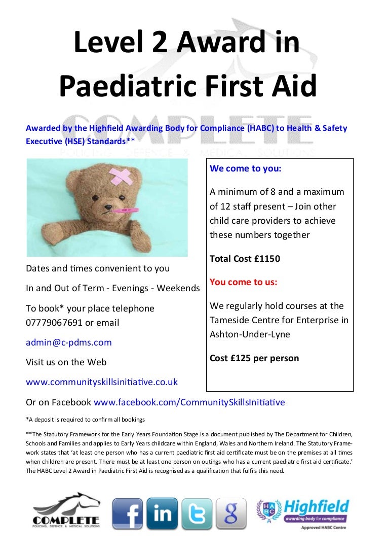 Paediatric First Aid Poster A5 V1