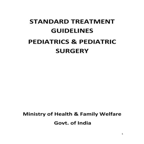 Paediatrics treatment guidelines Govt of India | PDF