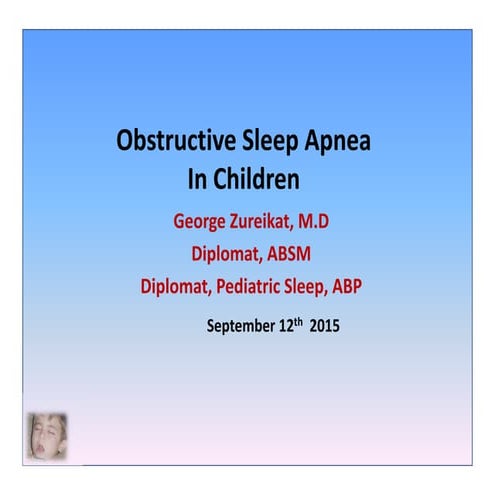 Paedriatric OSA - clinical management in Children | PDF
