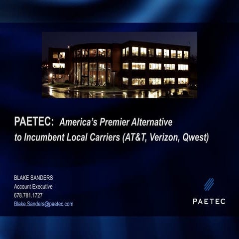 PAETEC Overview | PPT
