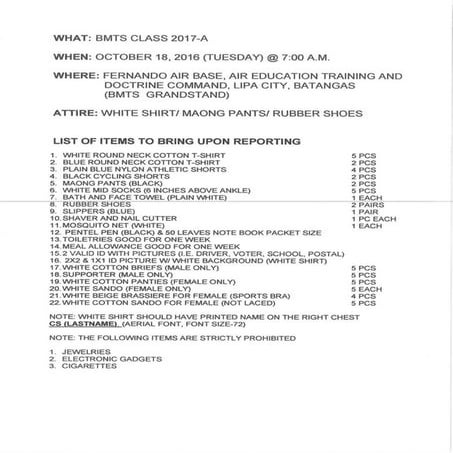 Final List : Candidate Soldier for Basic Military Training CL-2017A ...