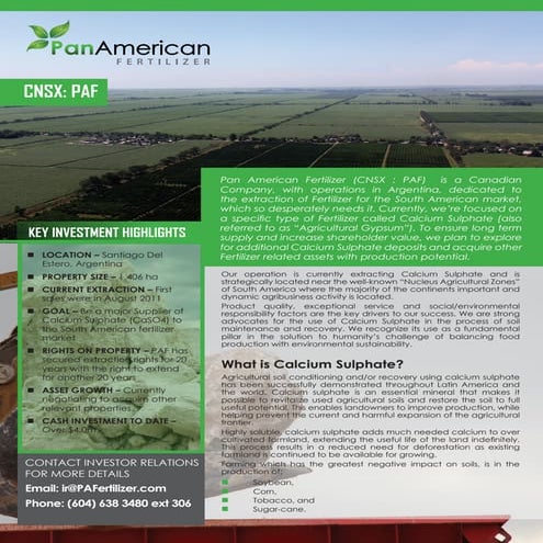 Pan American Fertilizer Fact Sheet 2012 | PDF
