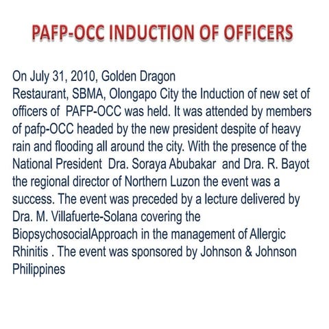 PAFP- Olongapo City Chapter | PPTX