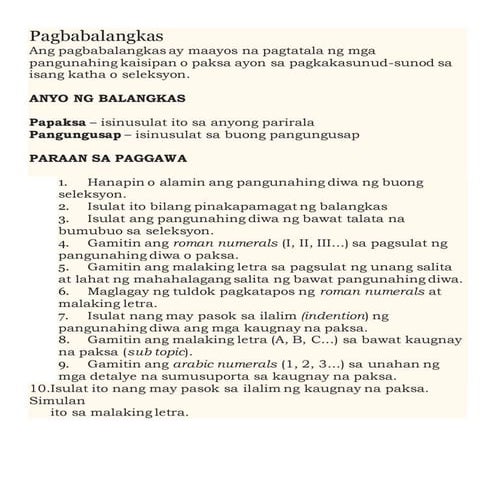 Pagbabalangkas | PPTX