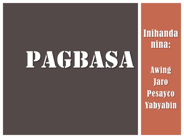 Mga hakbang sa Pagbasa | PPTX