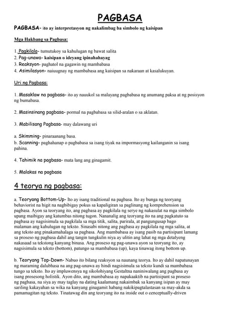 Mga hakbang sa Pagbasa | PPTX