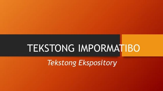 Tekstong Ekspositori Filipino 2 | PPTX
