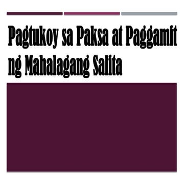 Mga layunin sa pagkatuto sa filipino | DOCX