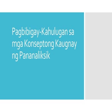 Cohesion Devices sa Filipino............ | PPTX