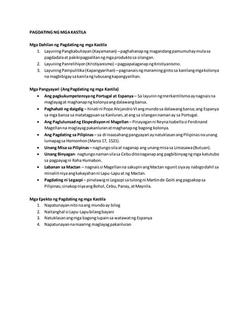 Q1 lesson 7 pagdating ng mga kastila | PPTX