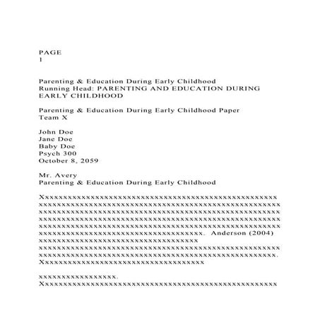PAGE 1 .docx | Daycare and Pre-School | Parenting