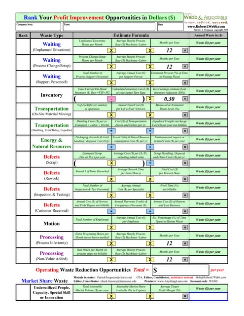 Page 11 - Quick Process Mapping and Visual Analysis Sheet, VSM | PDF
